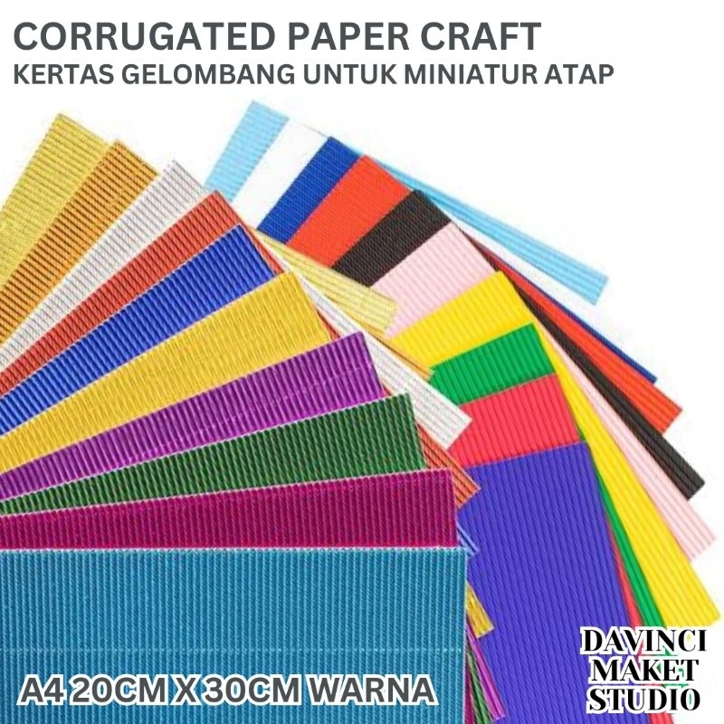 Diorama Mockup Wave Roof Paper - Corrugated Paper A4 20cm x 30cm ...