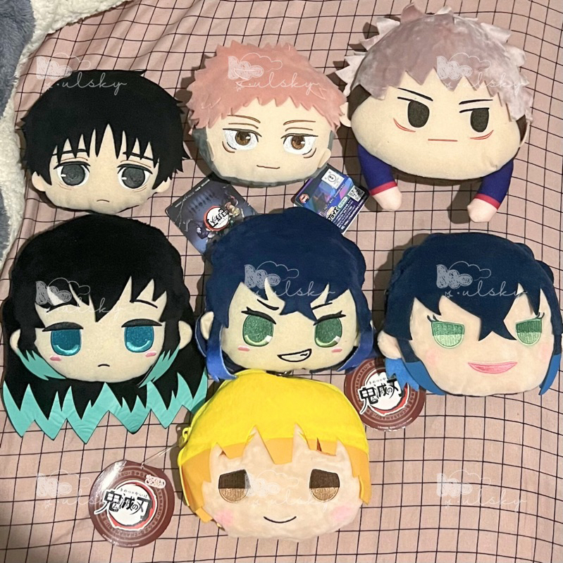 Jujutsu Kaisen & Kimetsu no Yaiba / Demon Slayer Face Pouch Yuuji Yuuta ...