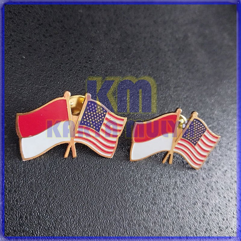 Indonesia America Flag Pin - Indonesia and United States Friendship ...