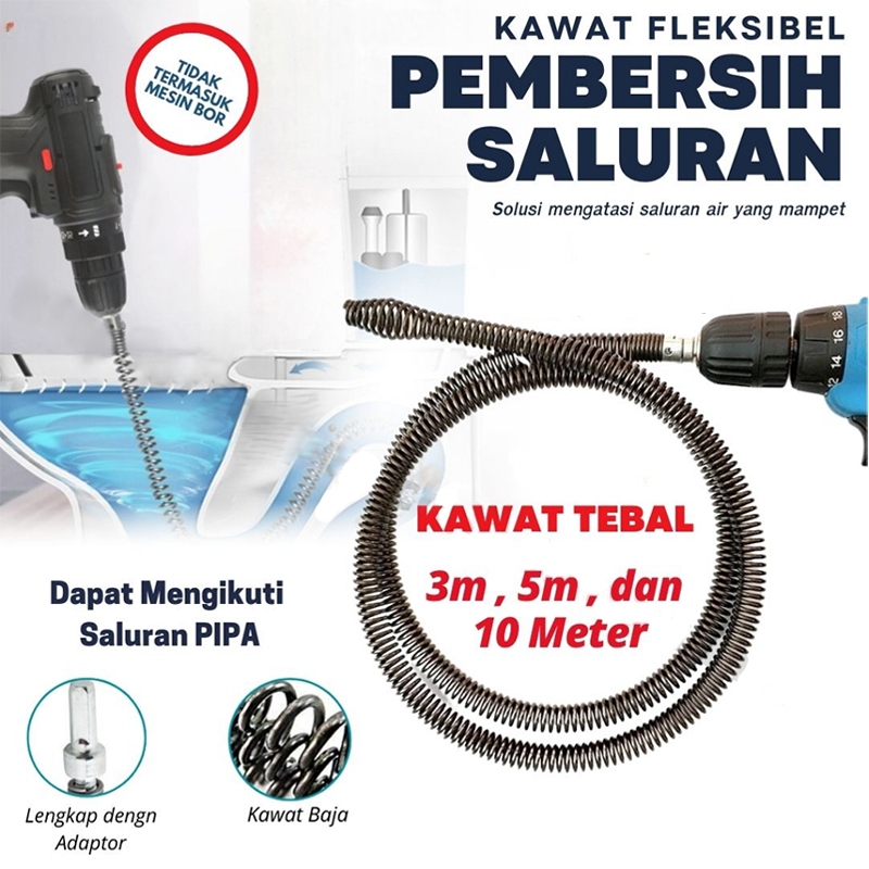 Clogged Pipe Drain Cleaning Wire-Clip-Cleaning Tool With Drill Adapter ...