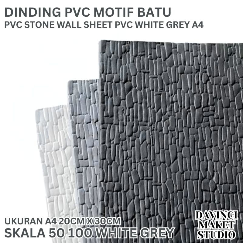 PUTIH Miniature Stone Wall Motifs 1:50 Sheets Pvc Plastic Wall Texture ...