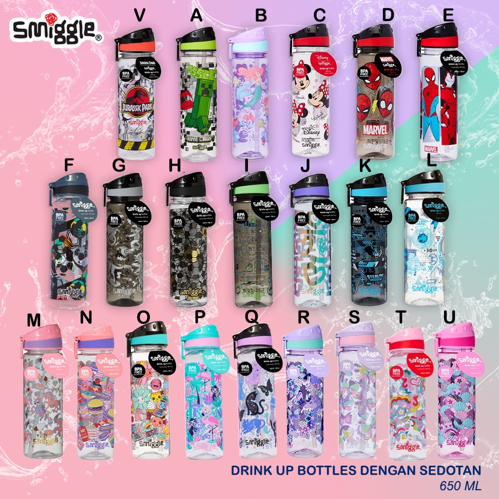 Smiggle IMPORT drink up bottle Straw 650ml | Shopee Singapore