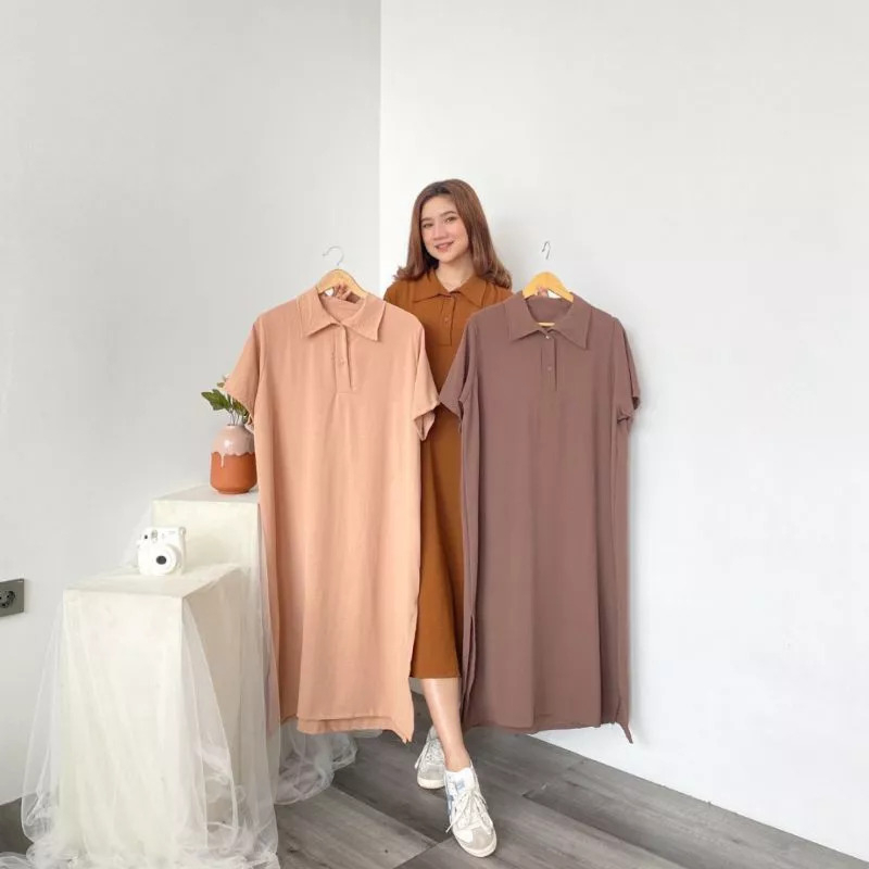 Crinkle Airflow Daster Dress Korean Style Home Dress/ Midi Dress with ...