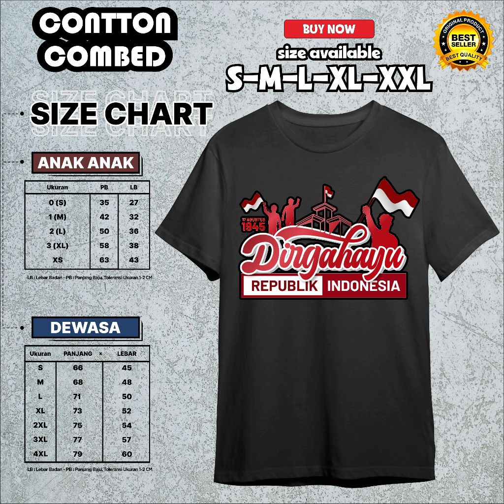 Kaos 17 AUGUST 1945 V3 - KAOS KEMERDEKAAN INDONESIA 79 SPECIAL EDITION PREMIUM HIGH QUALOTY ...