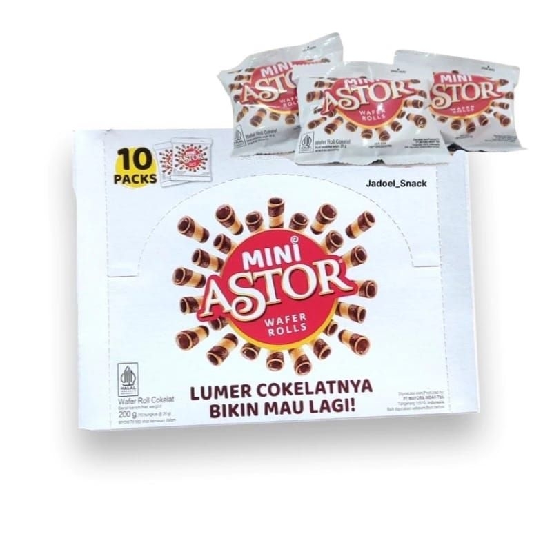 Mini ASTOR Wafer Rolls Chocolate 200gr Contains 10pcs - 1 BOX | Shopee ...
