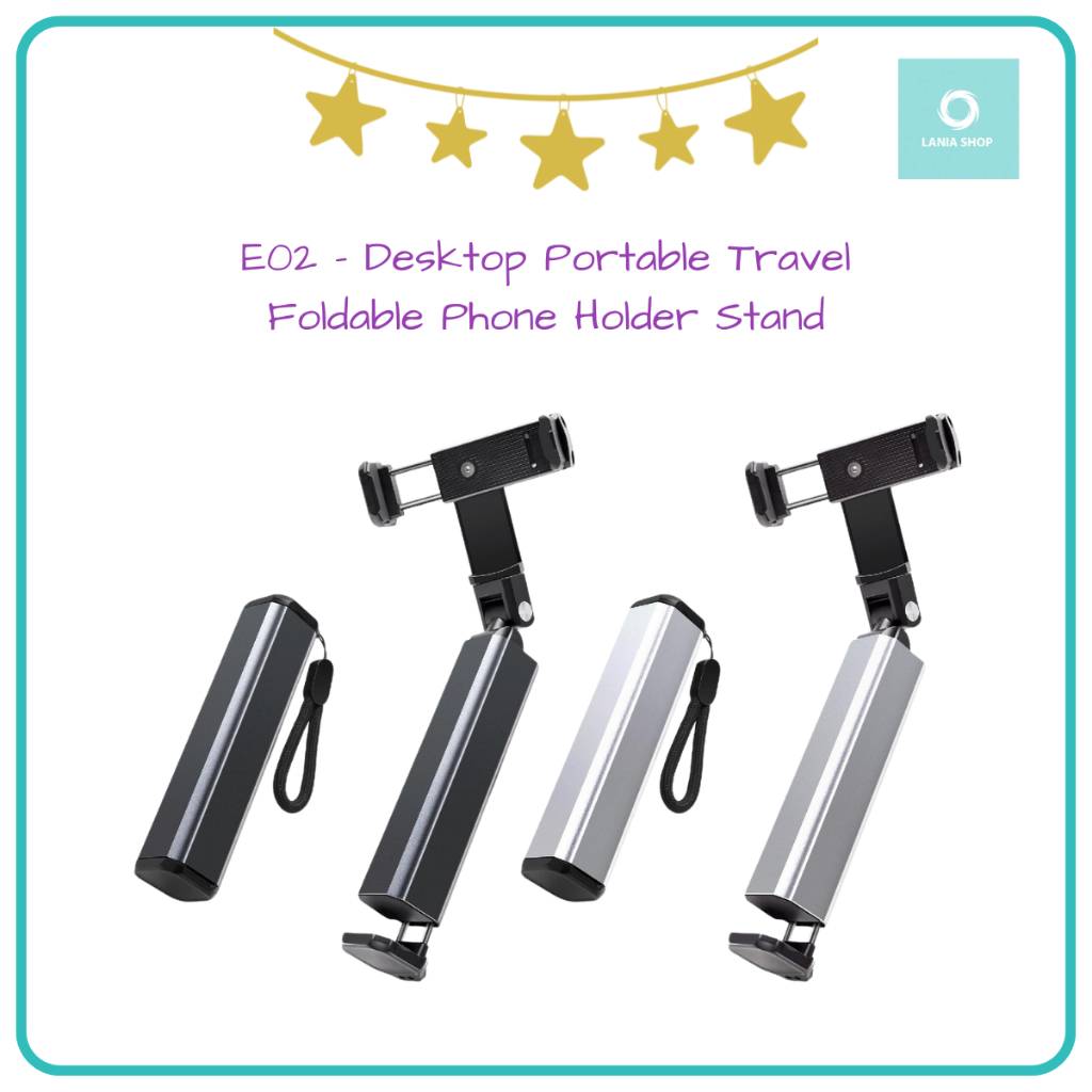 E02 - Desktop Portable Travel Foldable Phone Holder Stand - Portable ...
