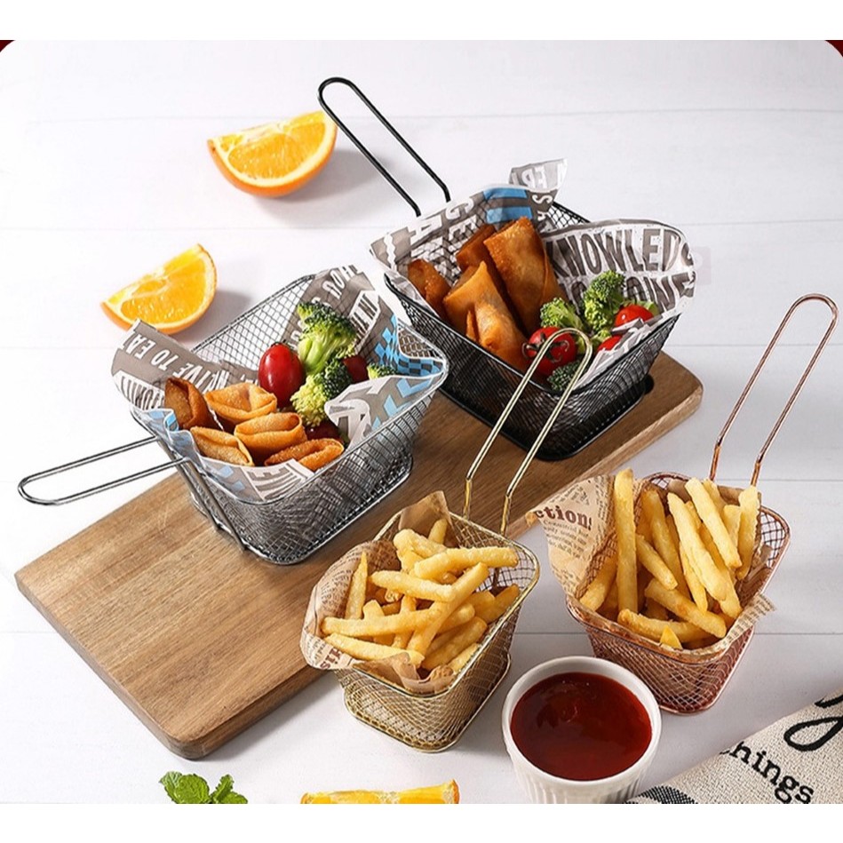 Potato Sausage Chicken Wings Drain Basket Cafe Resto Fast Food Kitchen ...
