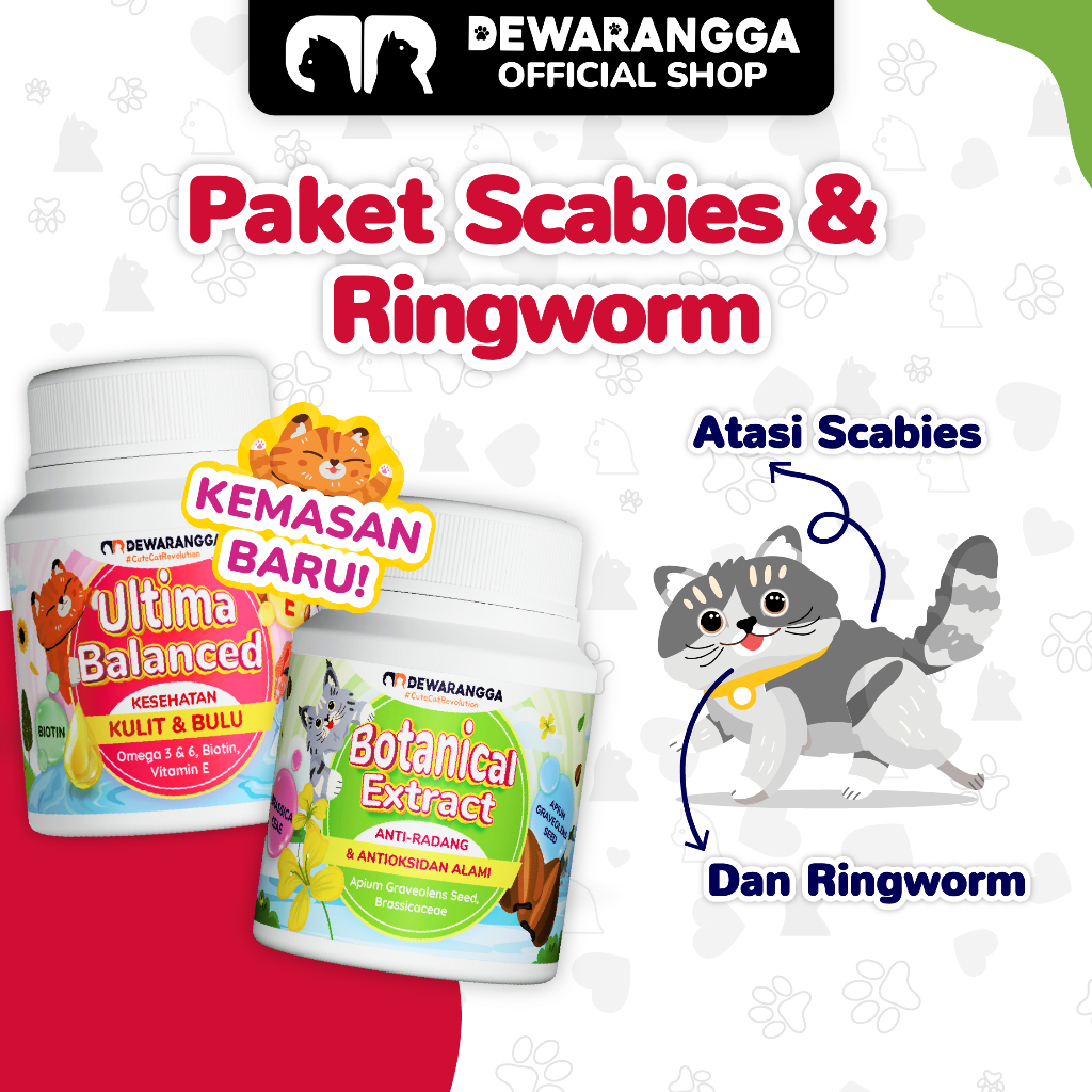 Dewarangga Scabies & Ringworm Cat Vitamin Package to Treat Scabies and ...