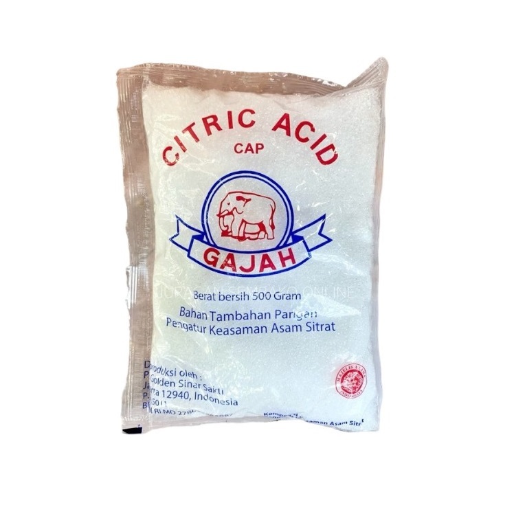 Citric Acid Citric Acid Citrun food grade Cap Gajah 50Gr 50 Gram (unit ...