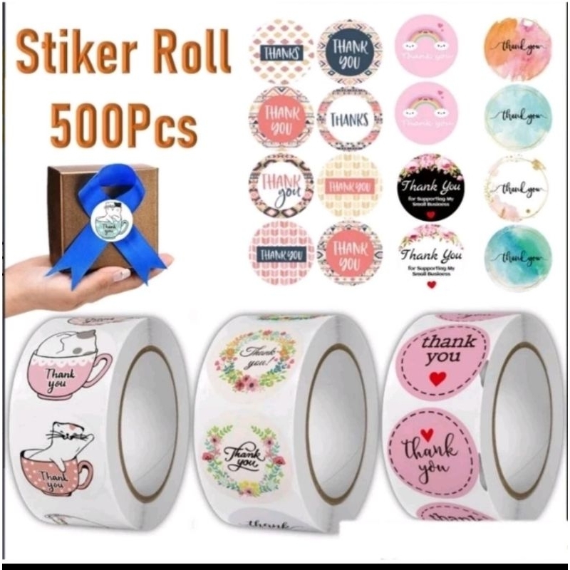 Sms Sticker Thank You Roll Contents 500Pcs Self Adhesive Seal Label ...