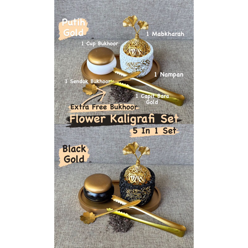 Flower Calligraphy Set 5 in 1 / Mabkharah Set / Mabkhara Arabic Set ...