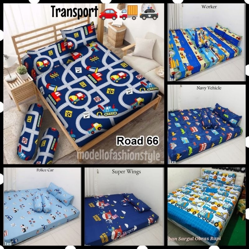 PREMIUM TRANSPORT BED SHEETS CAR CARS TRUCK BIS AIRCRAFT TRAIN SHIP 90 ...