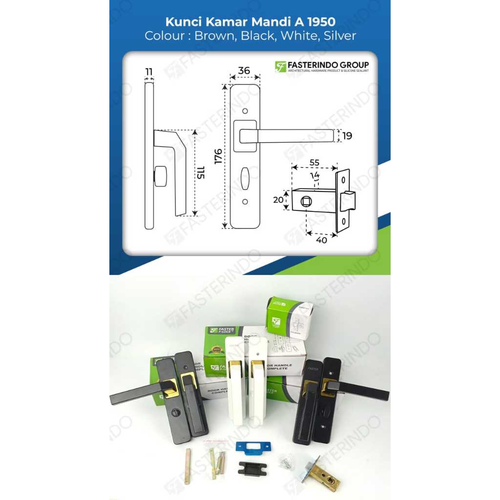 KAYU 40mm BACKSET Bathroom Lock/Bathroom Door Lock/40MM ALUMINUM Wood ...