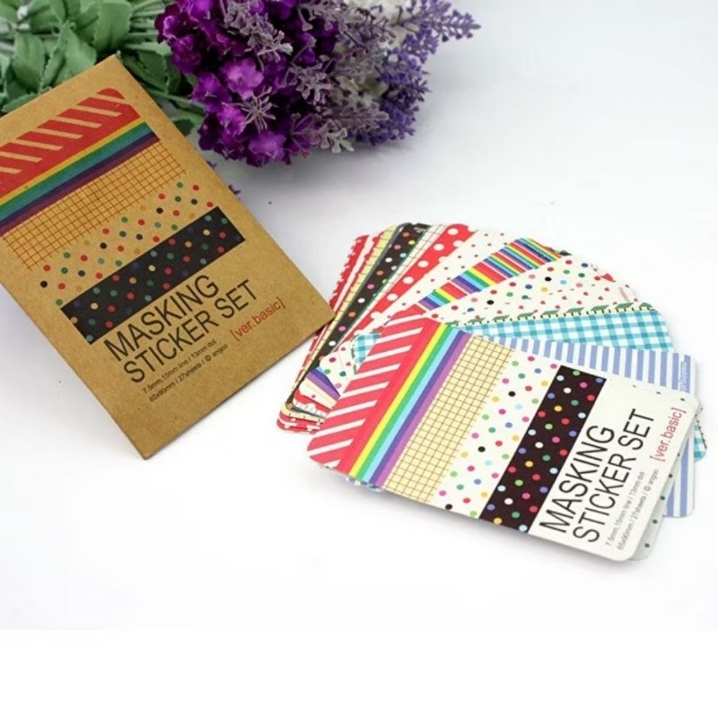 Masking Sticker Set Pastel Version contains 27 pcs | Shopee Singapore