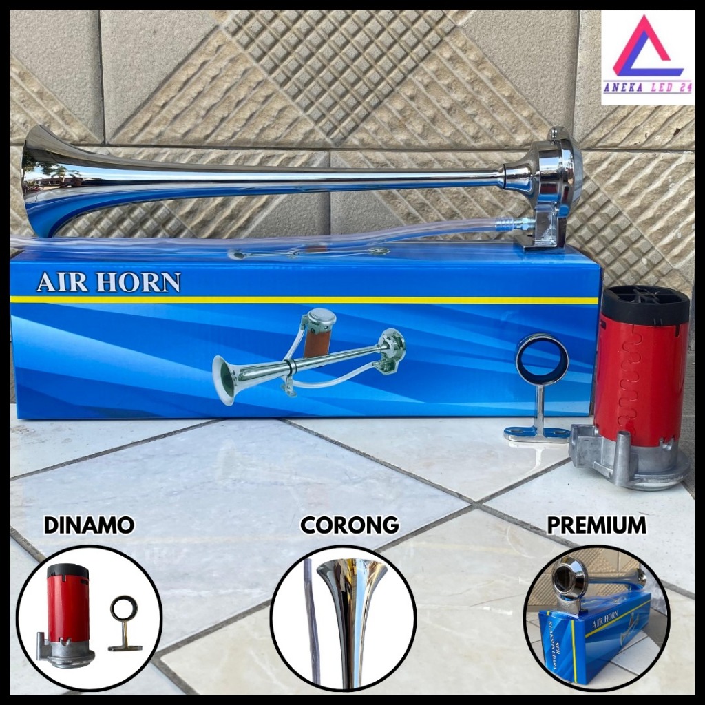 1 Funnel 12 Volt & 24 Volt Air Horn Complete with Premium Electric ...