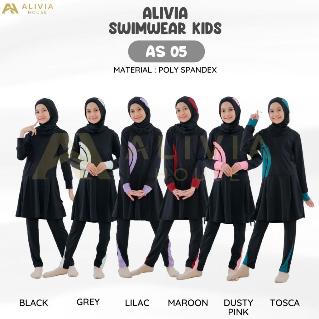 Alivia House - Muslim Girls' Swimsuit AS05 - Alivia Swimwear Kids AS05 ...