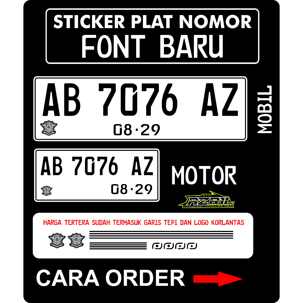 Car AND MOTORCYCLE NUMBER PLATE Sticker (NEW FONT) | Shopee Singapore