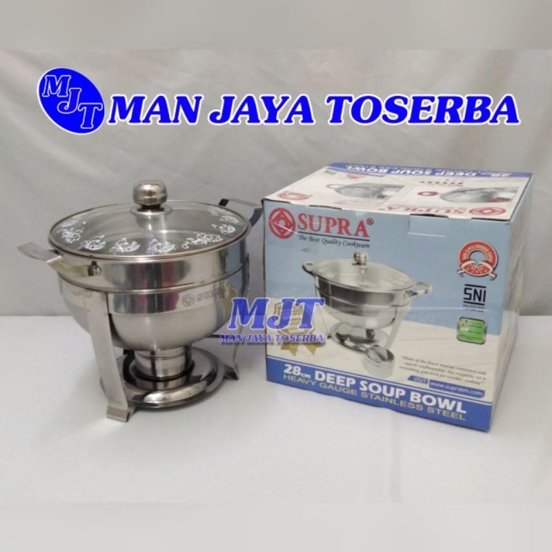 MJT - Deep Soup Bowl Supra 28cm Round Buffet Soup Container with Heater ...