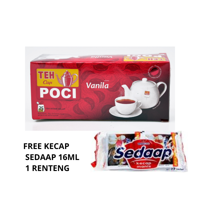 VANILLA AROMA POCI CAP TEA - CONTENTS 25 (FREE SOY SAUCE 16ML 1 RENTENG ...
