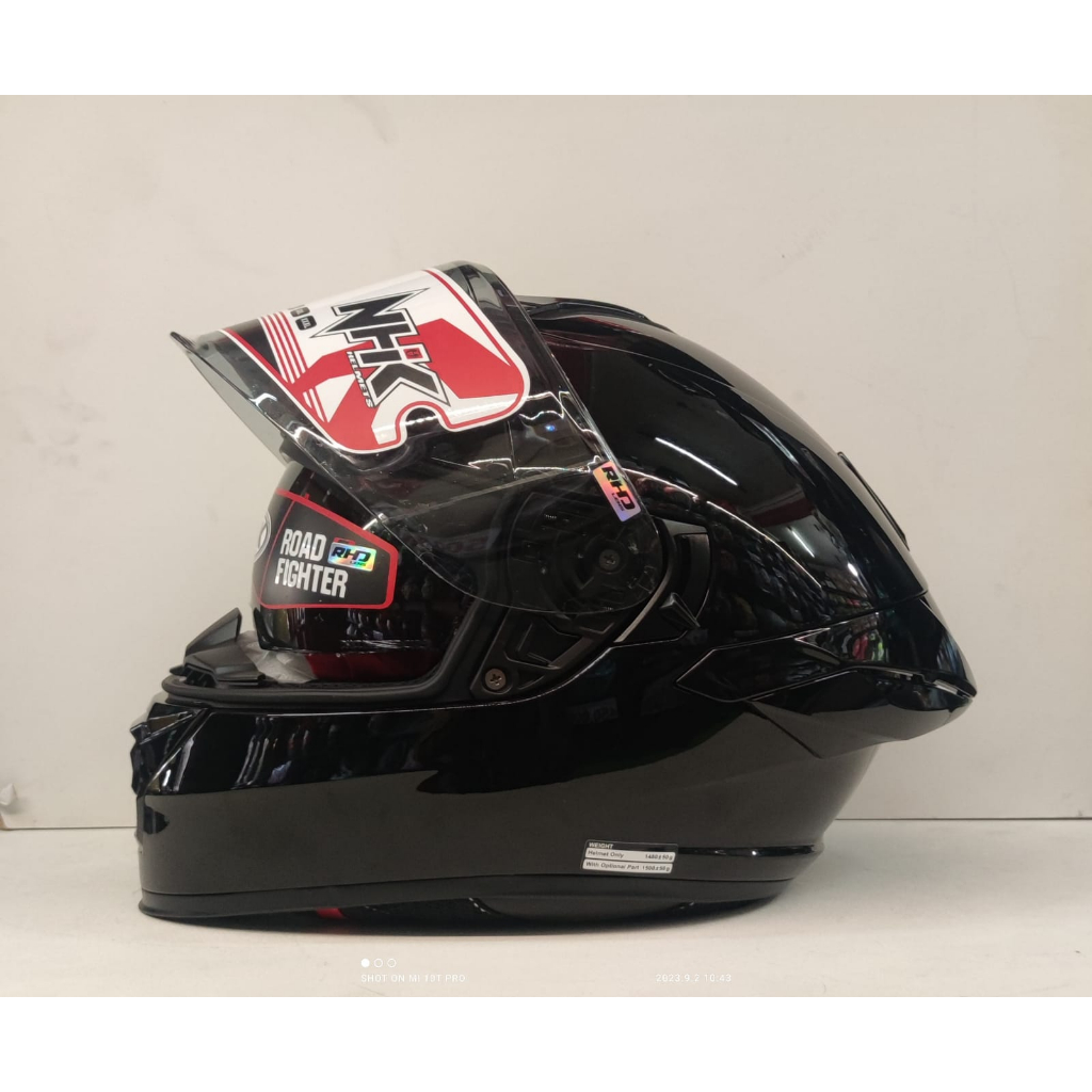 Nhk MARK 1 Helmet SOLID WHITE BLACK GLOSSY And 2VISOR And SINGLE ...