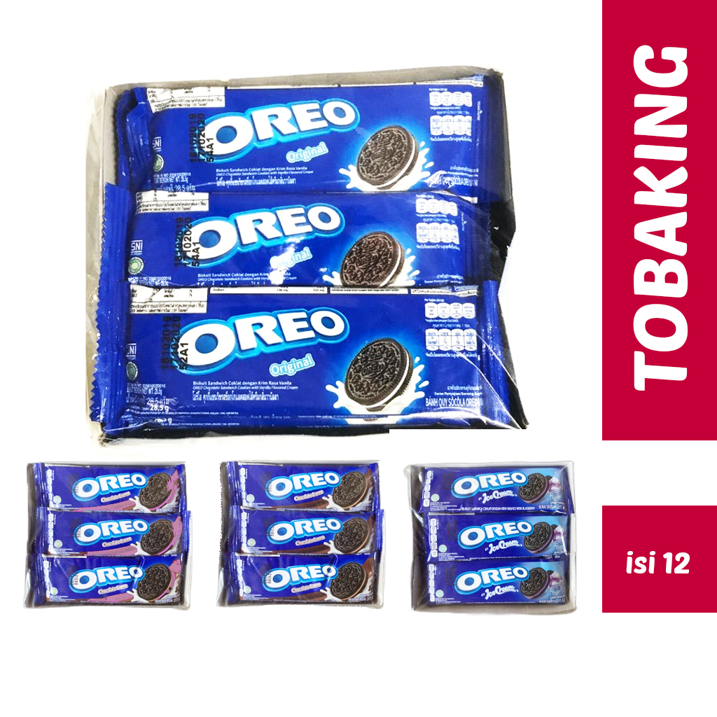 Oreo Biscuit Box Contains 12 Sachets Original Strawberry Chocolate Ice ...