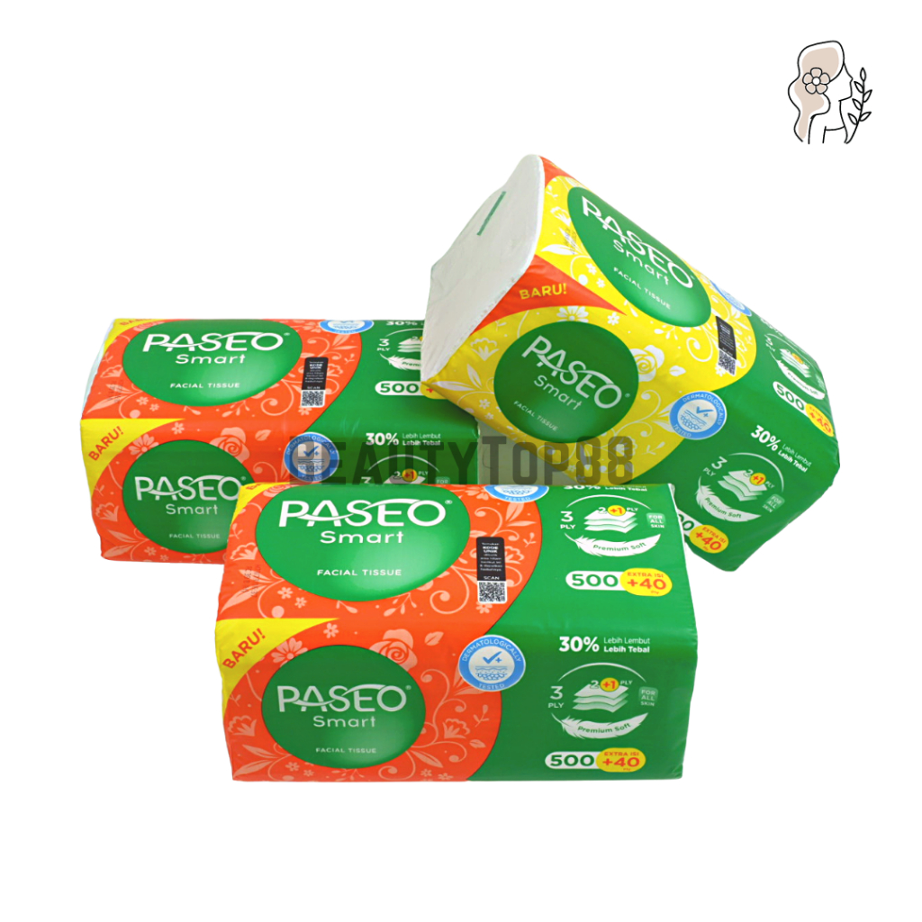 Paseo Smart Tissue 3 Ply contains 540 Sheets / Facial Tissue Facial ...