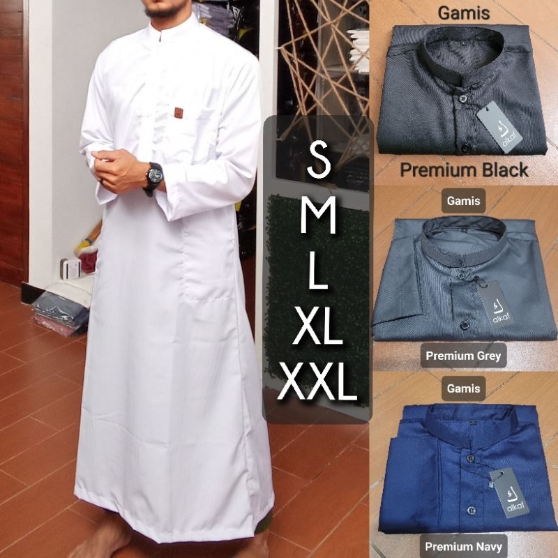 PUTIH HITAM Men's robe, plain white robe, plain black long-sleeved robe ...