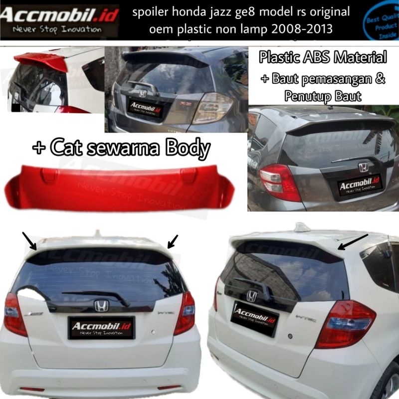 Spoiler for honda jazz fit rs ge8 original model oem rs 2008-2013 non ...