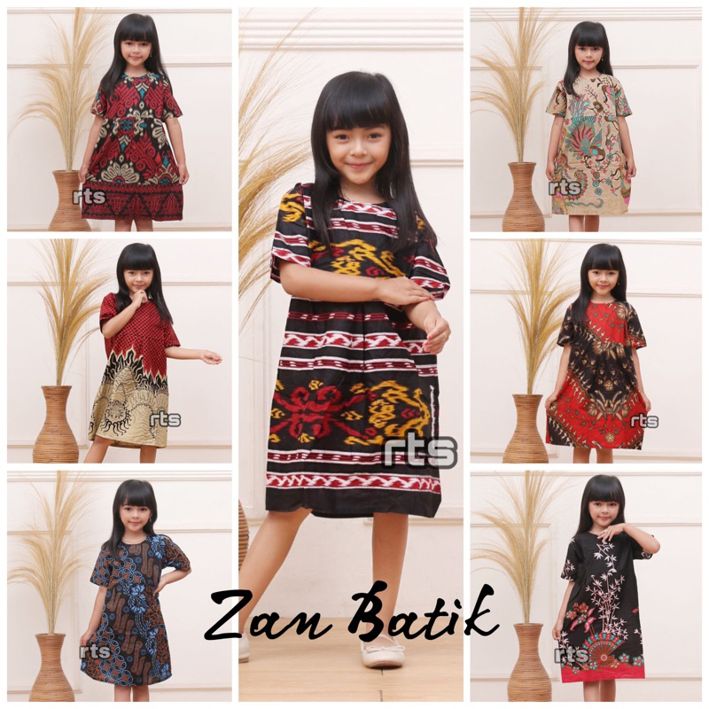 KATUN Modern Cotton Batik Dress for Girls Aged 2 to 12 Years | Shopee ...