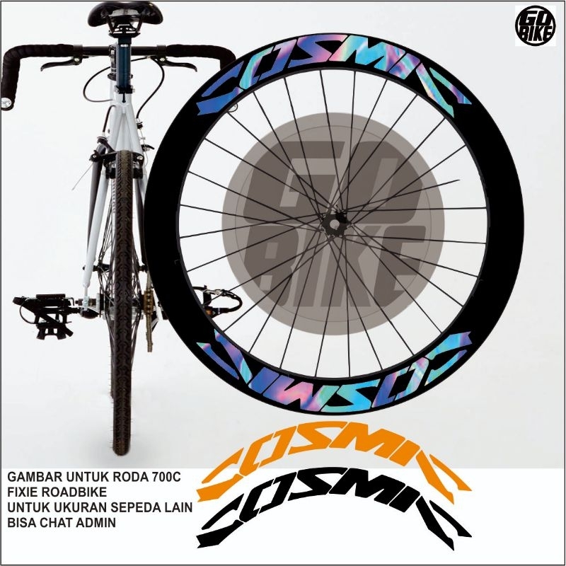 700c bicycle rim stickers COZMIC fixie roadbike rim stickers | Shopee ...