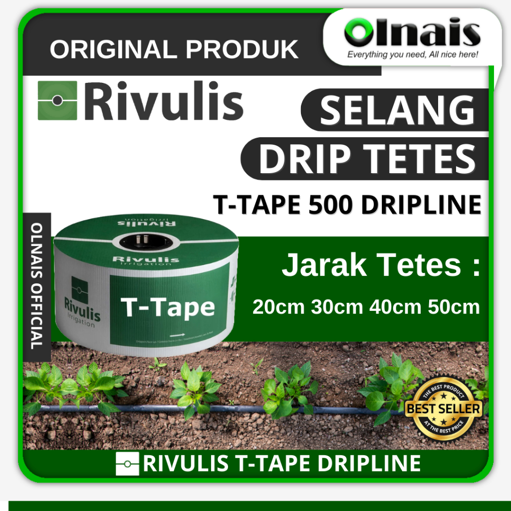 Rivulis T-TAPE Fertigation Drip Irrigation Hose (1000 Meters) | Shopee ...
