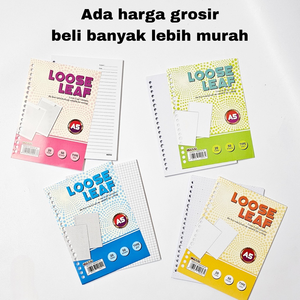 Gg Loose Leaf GASTA A5-20 Ring 50 lbr/Paper Binder/Fill Binder | Shopee ...