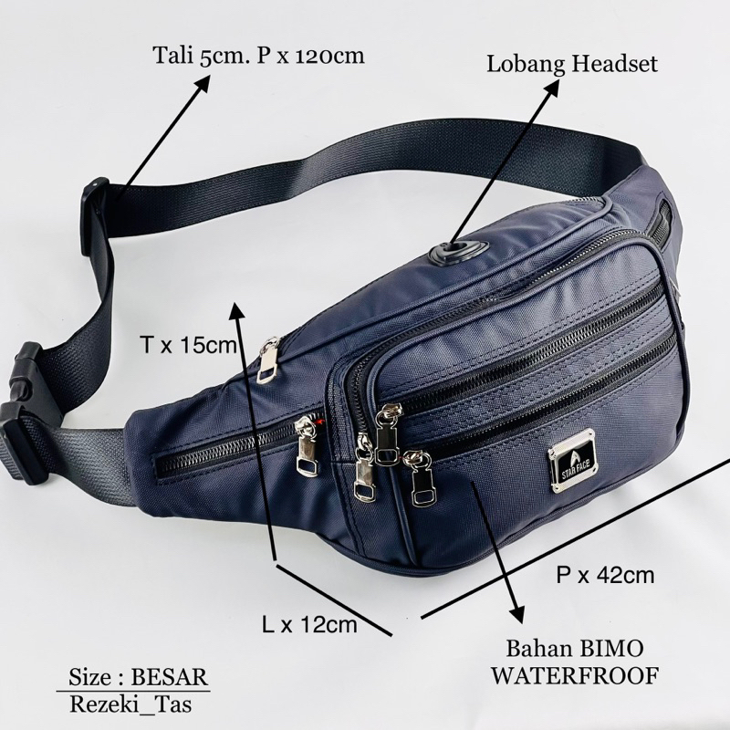 STARFACE - Men's Women's Sling Bag Waterproof Waistbag 7 Spaces Bimo ...