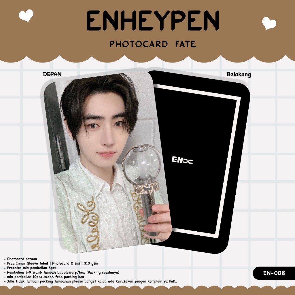 Enhypen SELCA FATE PHOTOCARD ENHYPEN New GLOSSY Front Back | Shopee ...