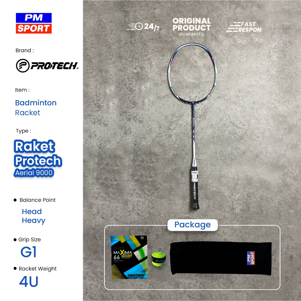 Protech AERIAL 9000 BADMINTON / BADMINTON RACKET | Shopee Singapore