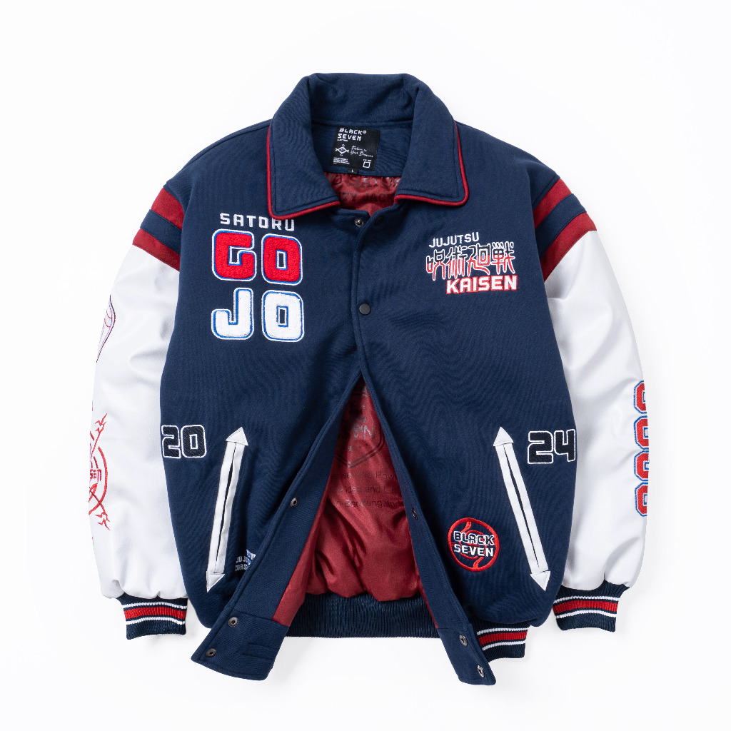 (Exclusive) Blackseven | Varsity Jacket | Jujutsu Kaisen Gojo Satoru ...