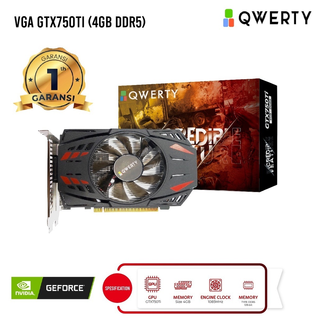 Vga QWERTY GTX 750 Ti 4GB DDR5 1 YEAR WARRANTY | Shopee Singapore