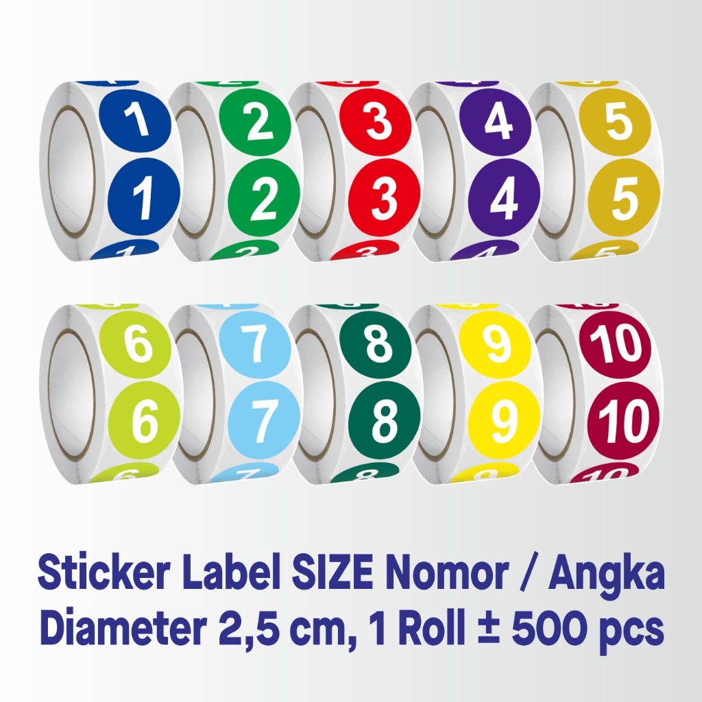 Number Label Stickers Size for Shirt Pants Shoes Round diameter 2.5 cm ...