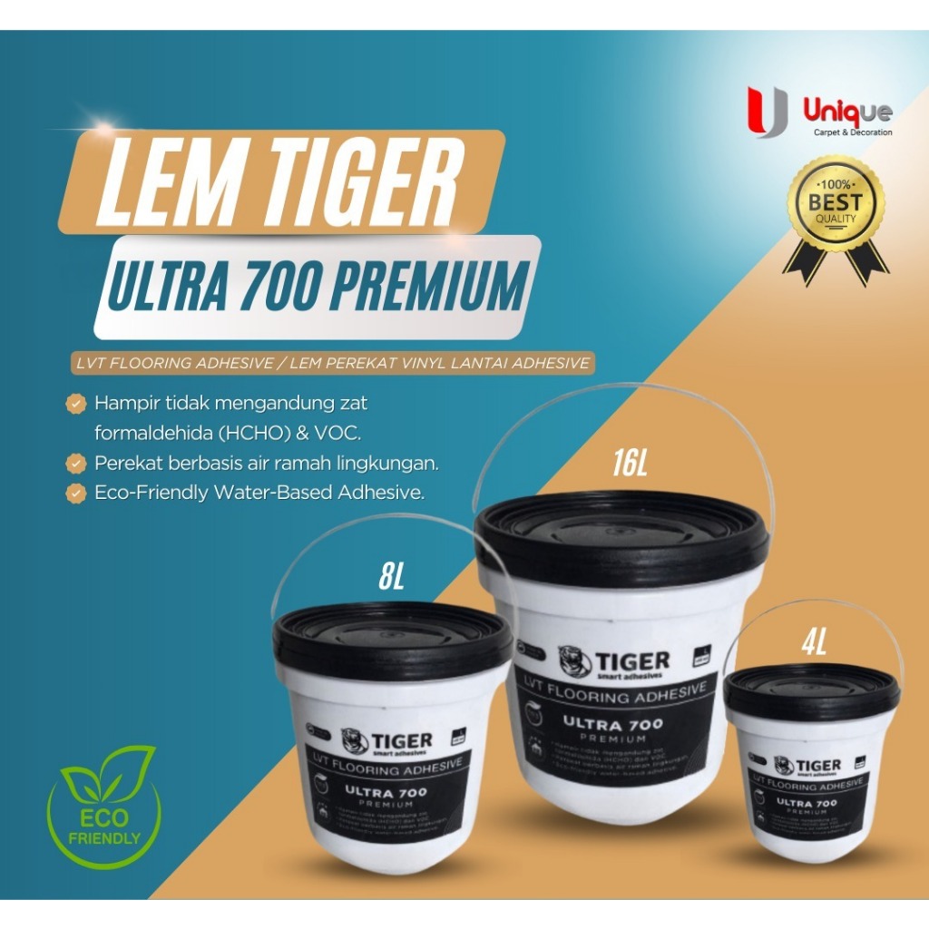PUTIH 8 Liter Tiger Glue / White Tiger Vinyl Floor Glue / Vinyl ...