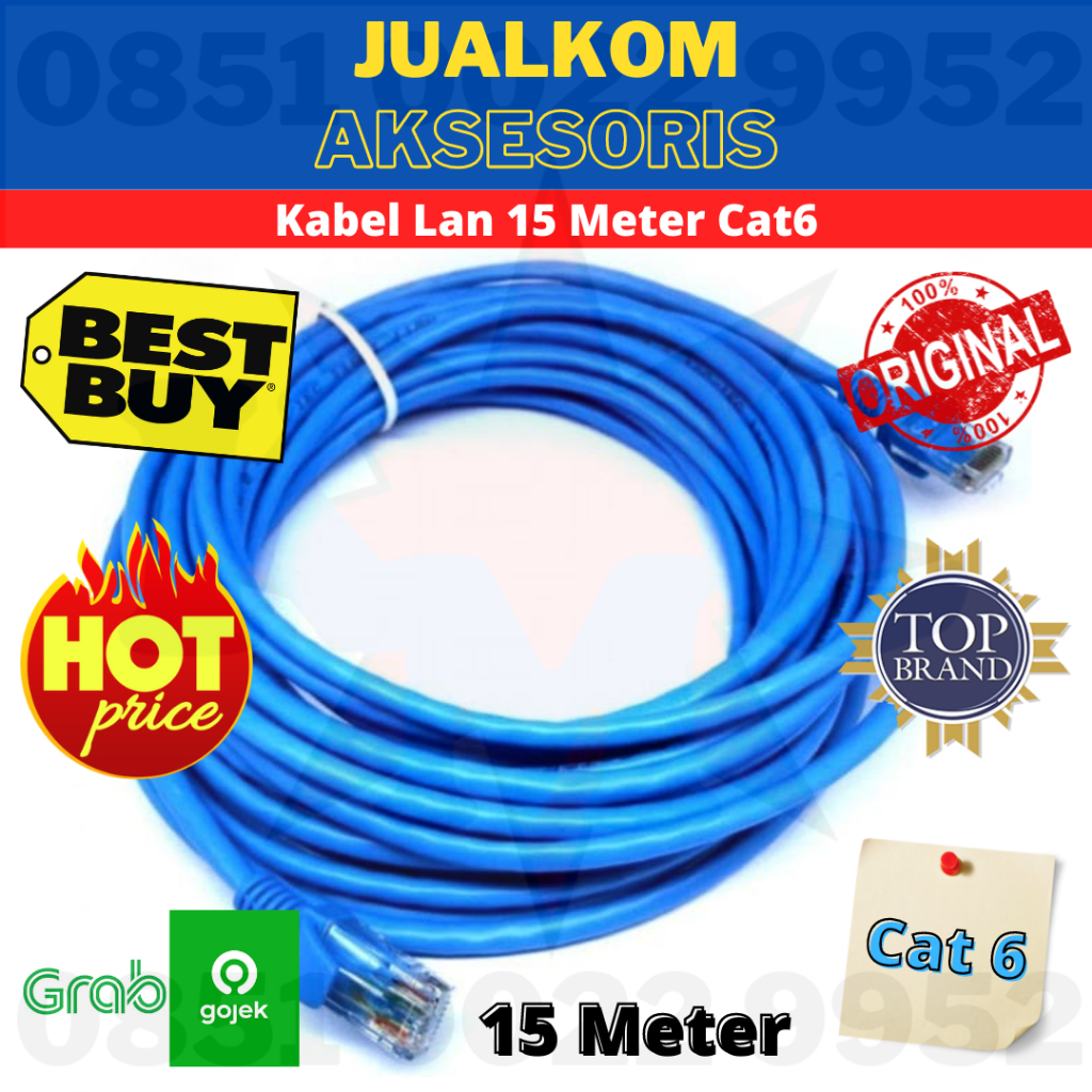 LAN CABLE 15M CAT6 CAT 6 15METER UTP CABLE 15 M NETWORK 15 METER ...