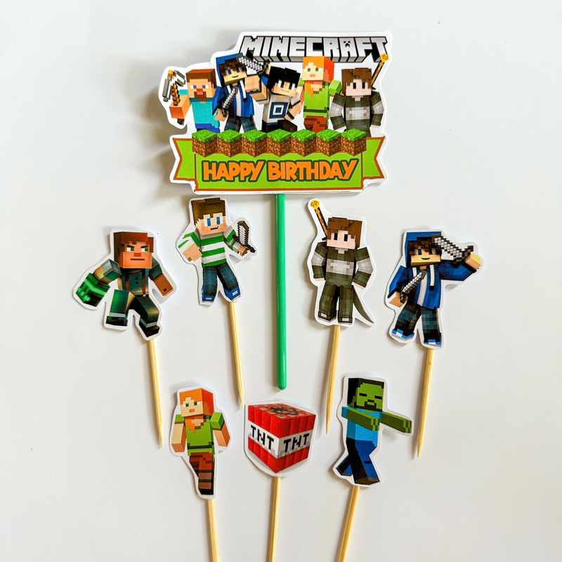 CAKE TOPPER / CAKE TOPPER (LA-001)/ CUPCAKE PINECRAFT TOPPER ...