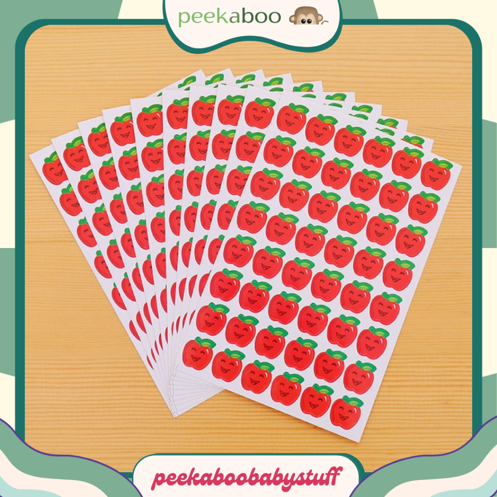 Sticker REWARDS Kids - SMILING APPLE || Children's REWARD STICKER ...