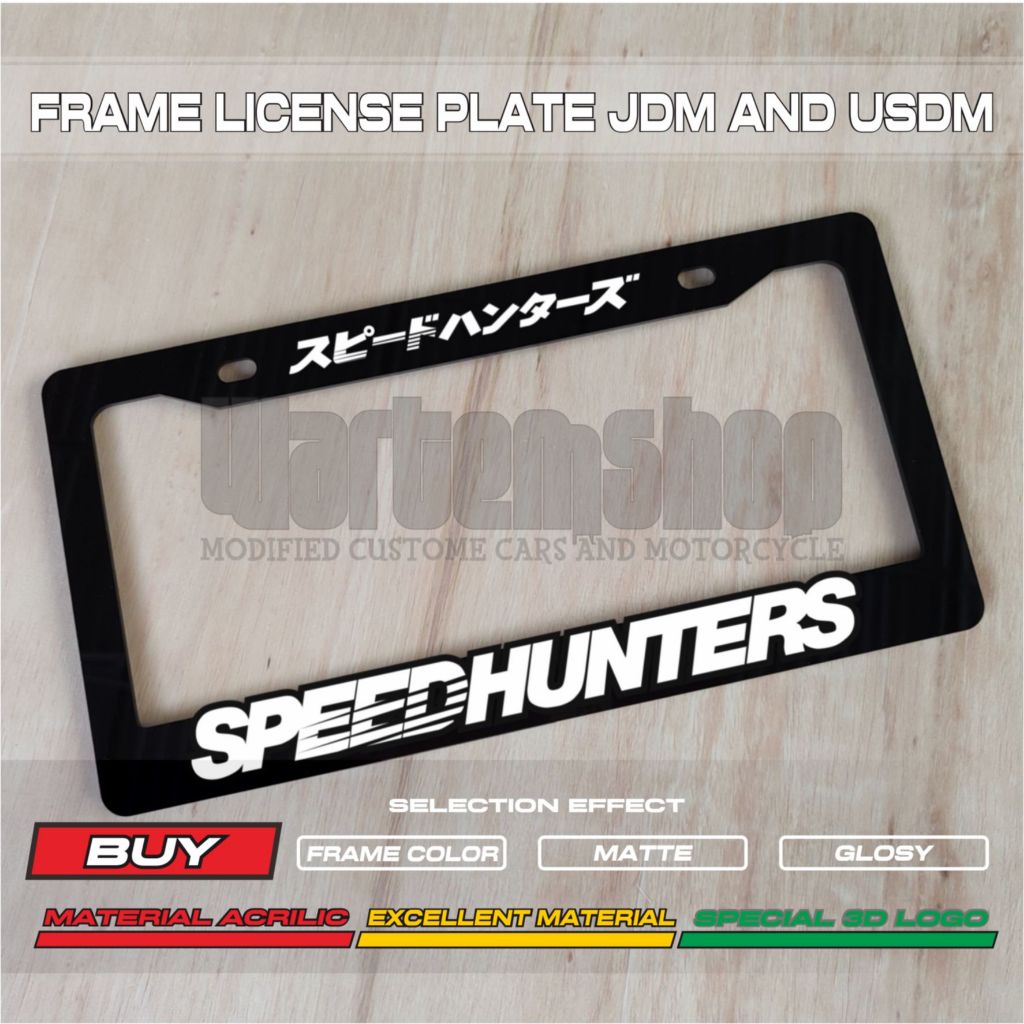 Jdm AND USDM 3D SPEEDHUNTERS Car PLATE FRAME | Shopee Singapore