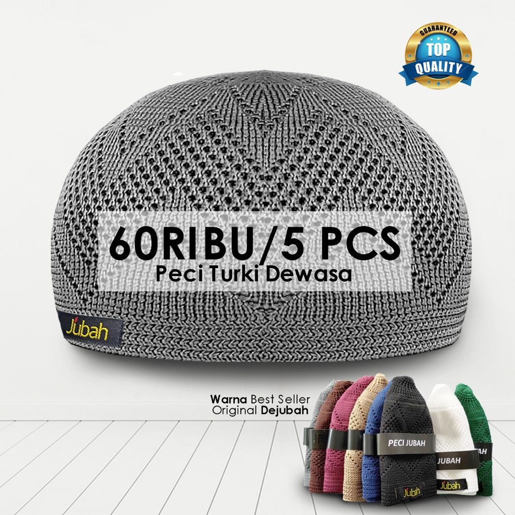 DeJubah - PACKAGE OF 5 PCS Turkish style adult skull caps, a choice of ...