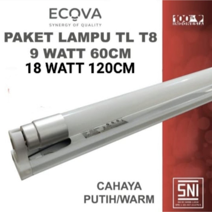 PUTIH Ecova TL LED Tube Light T8 White | Shopee Singapore