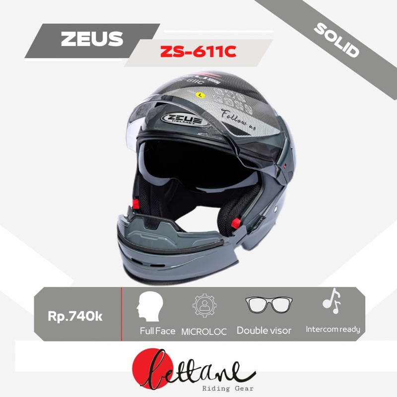 Zeus ZS 611C DOUBLE VISOR MODULE (CAN BE A FULL FACE AND HALF FACE ...