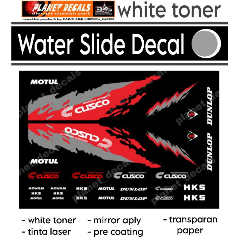 Cusco universal Hot wheels Decal (white toner) | Shopee Singapore