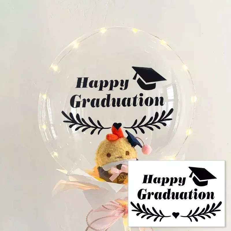 PVC Balloon Sticker Happy Graduation Congratulations Graduation Sticker ...