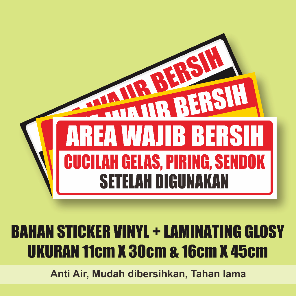 Clean MANDATORY AREA STICKER KEEP YOUR NEED FOR KITCHEN | Vinyl ...