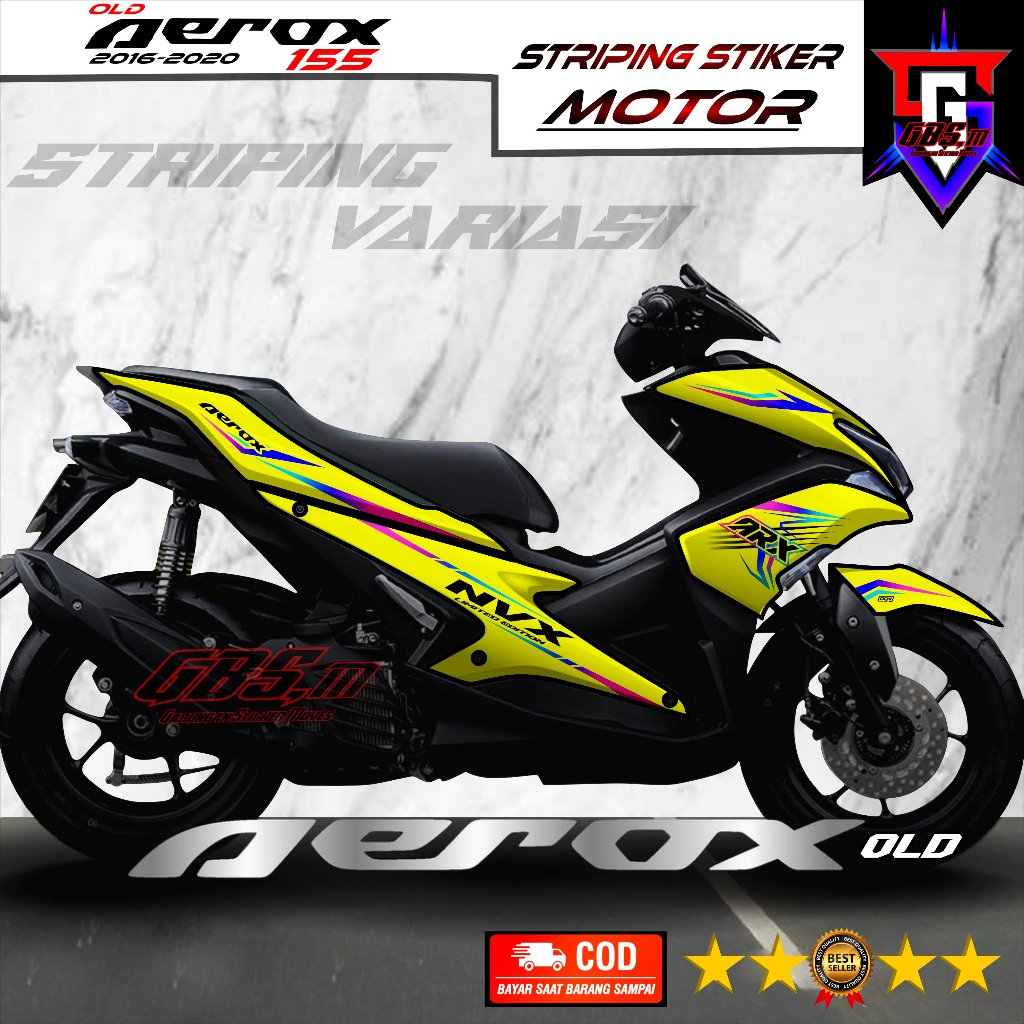 Striping stickers for the aerox 155 old variation decal striping ...